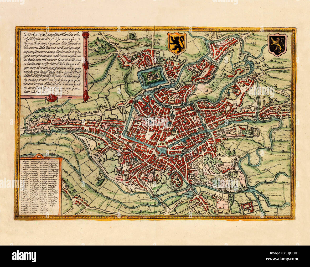 Antica mappa di gand immagini e fotografie stock ad alta risoluzione ...
