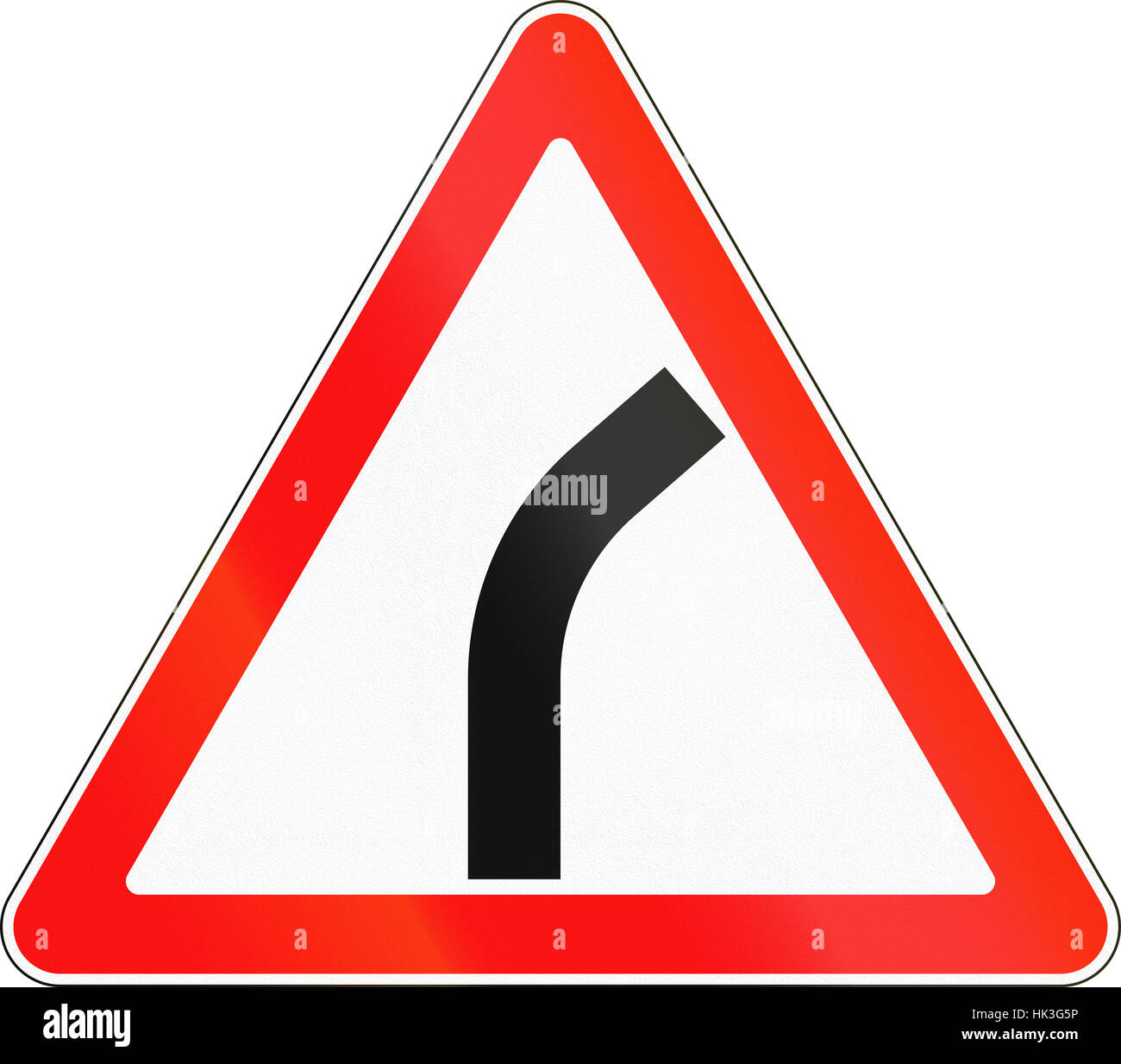 Cartello stradale utilizzato in Russia - curva pericolosa Foto stock ...