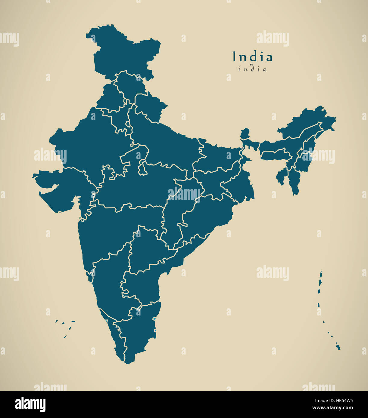 India map with states immagini e fotografie stock ad alta risoluzione ...