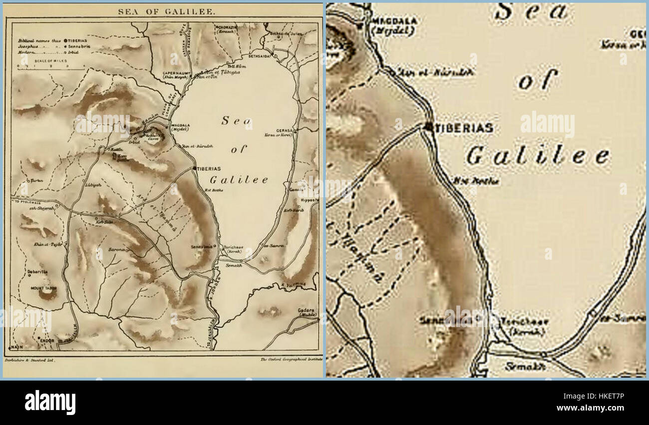 Questa mappa del 1903 del Mare di Galilea fornisce una vista ...