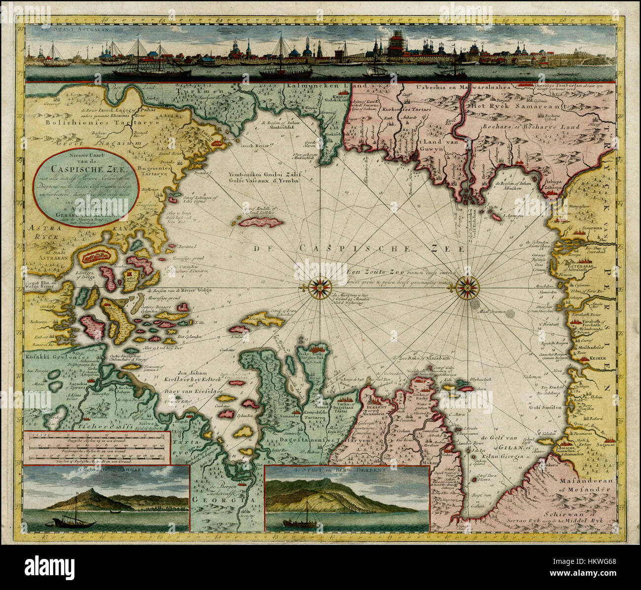 La mappa di Gerard Van Keulen intitolata "Nieuwe Caart van de Capische Zee", creata intorno al ...