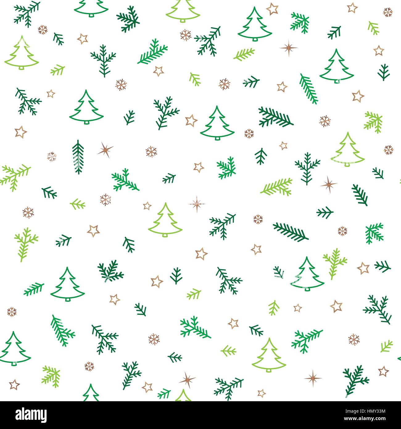 Natale icone seamless pattern con il nuovo anno albero, neve e stelle ...