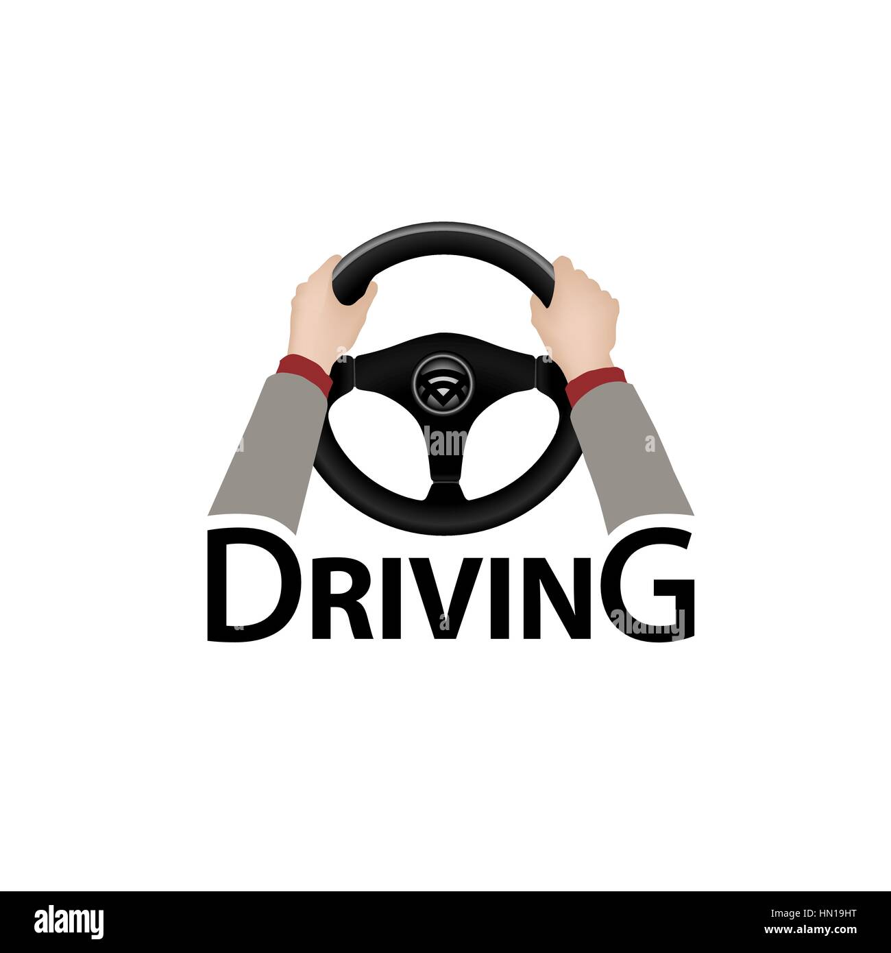 Guidare un auto segno. subacqueo elemento di design con mani ...