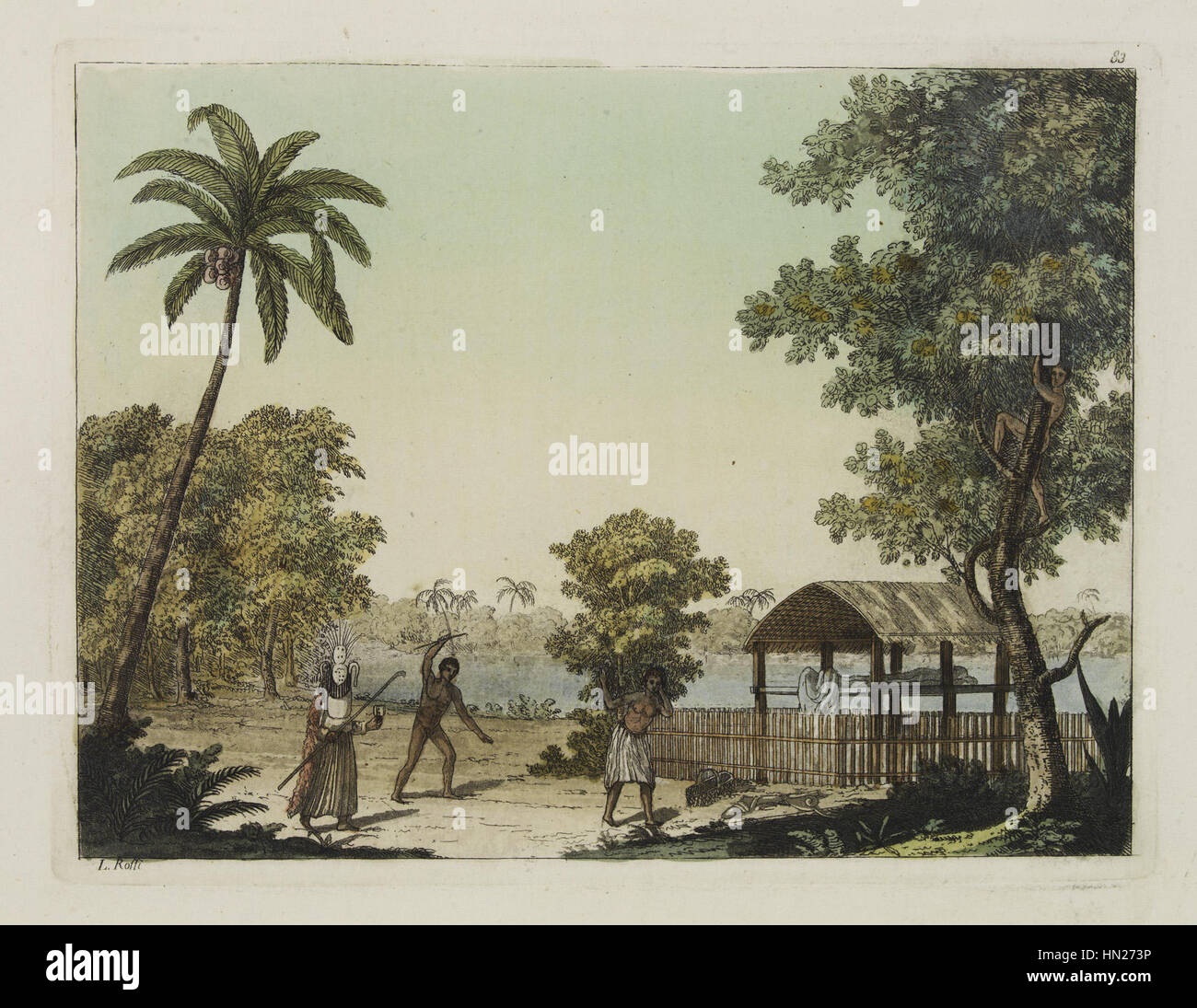 Camera Mortuaria scena. Isole di Tahiti, Le Costume Ancien et Moderne ...