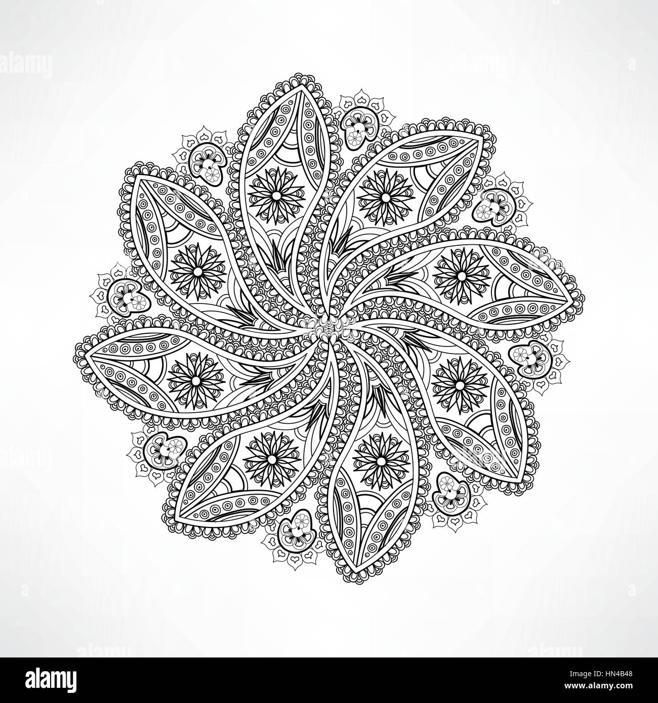 Zentangle fiore Immagini Vettoriali Stock - Alamy