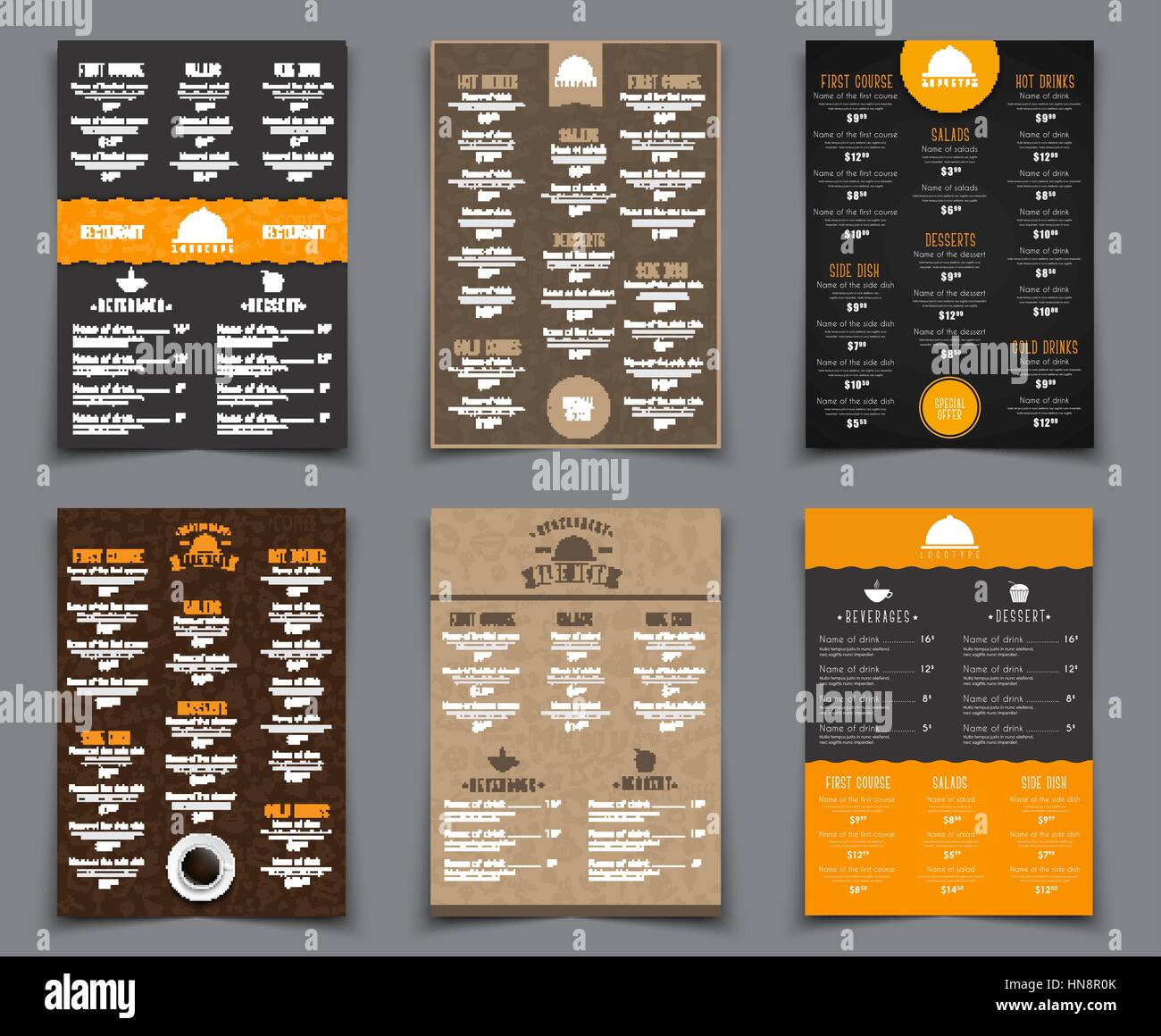 Impostare un4 Menu per ristoranti e caffetterie. Modelli di volantini ...