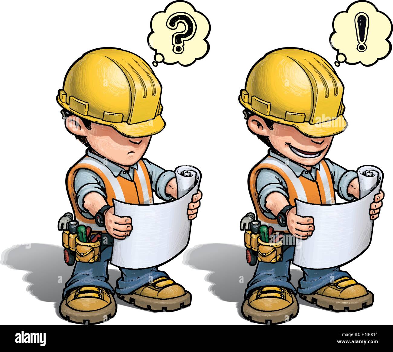 Manual worker cartoon illustration Immagini Vettoriali Stock - Alamy