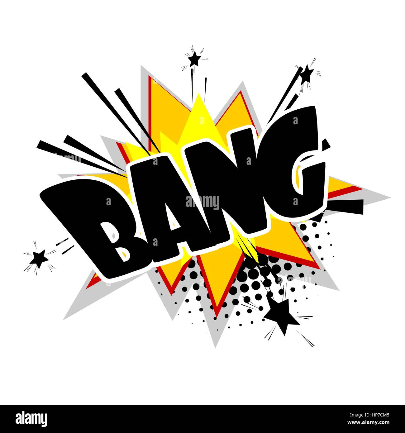 Lettering Bang, crash, braccio. Icona a forma di fumetto frase di ...