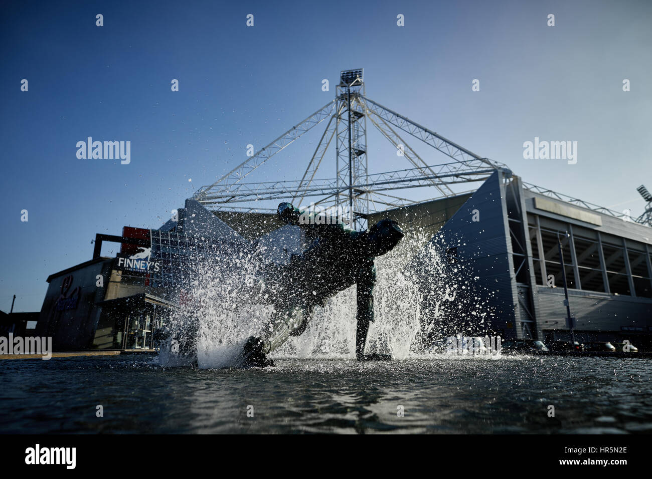 Preston FC stadio Deepdale rende lo sfondo per il punto di riferimento ...