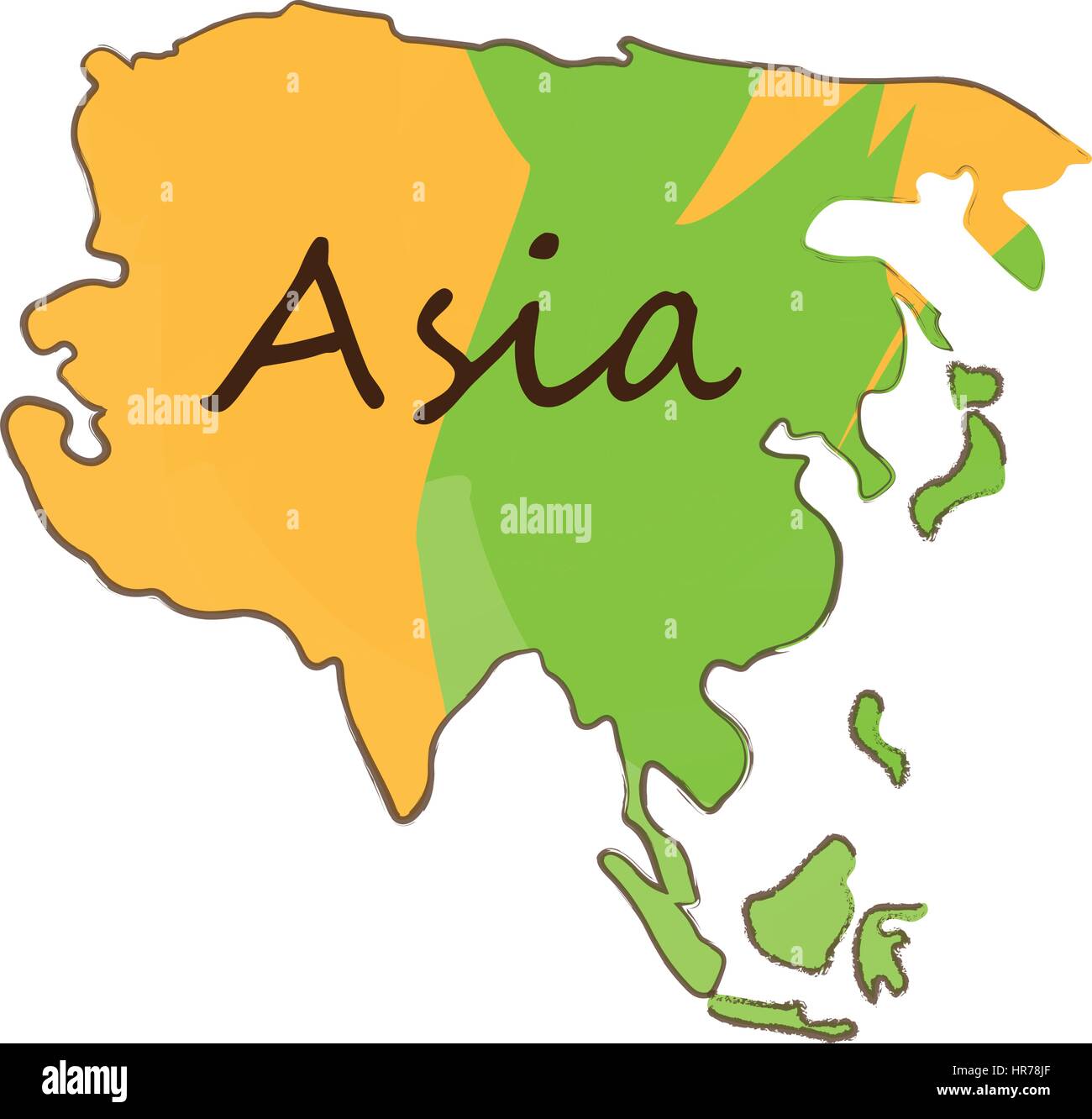 Mappa del continente asiatico Immagini Vettoriali Stock - Alamy