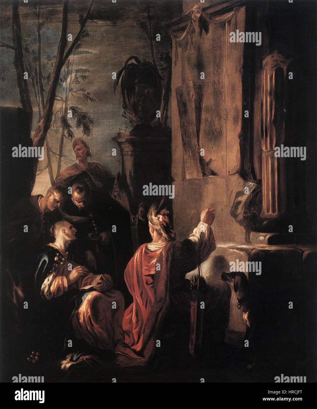 Il dipinto "Sciti alla Tomba di Ovidio" raffigura una scena storica ...