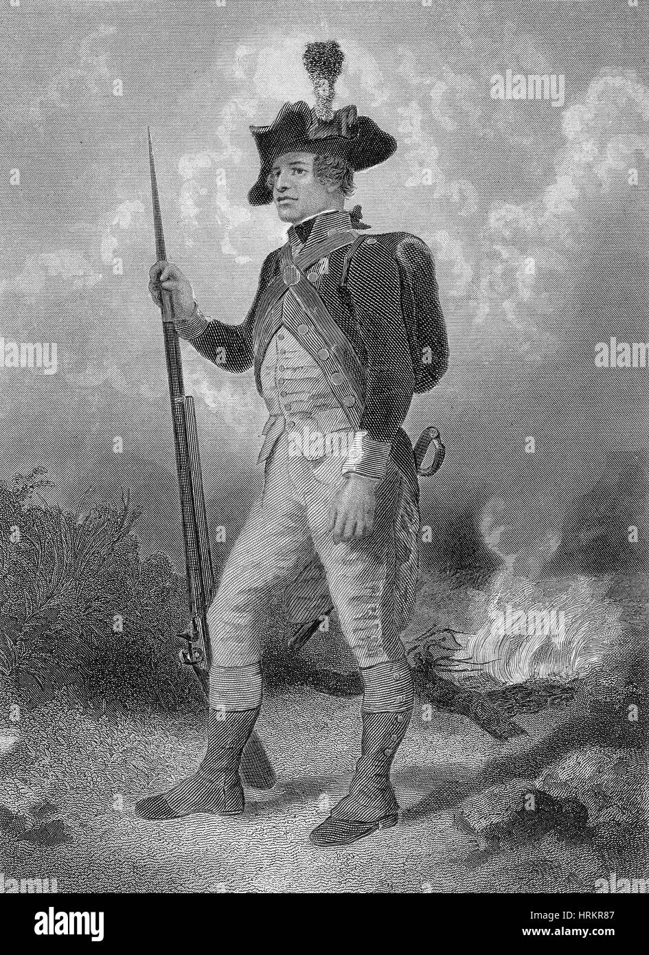 Soldato americano rivoluzionario Foto e Immagini Stock in Bianco e Nero ...