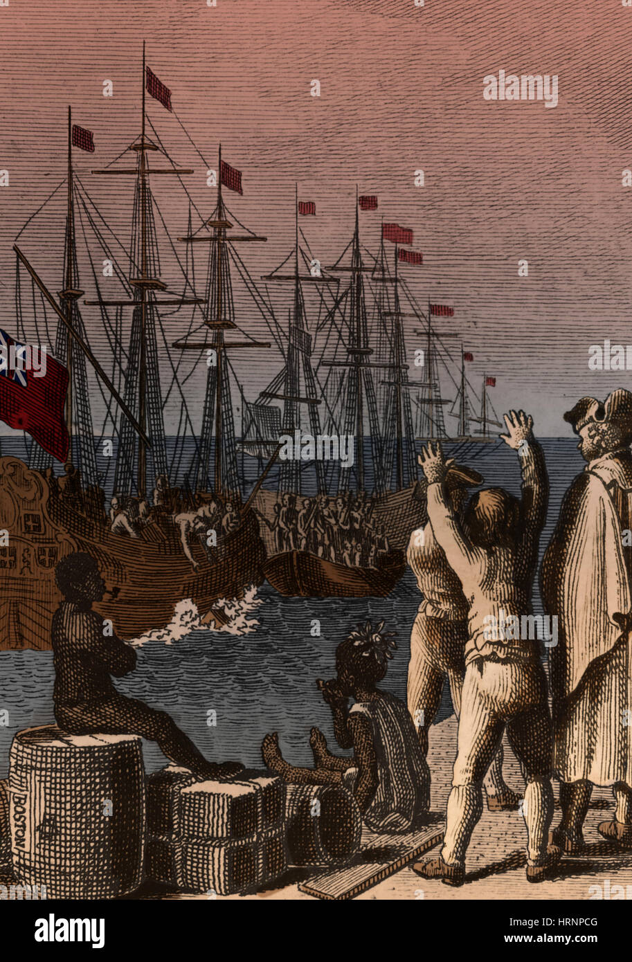 Boston tea party illustration immagini e fotografie stock ad alta ...