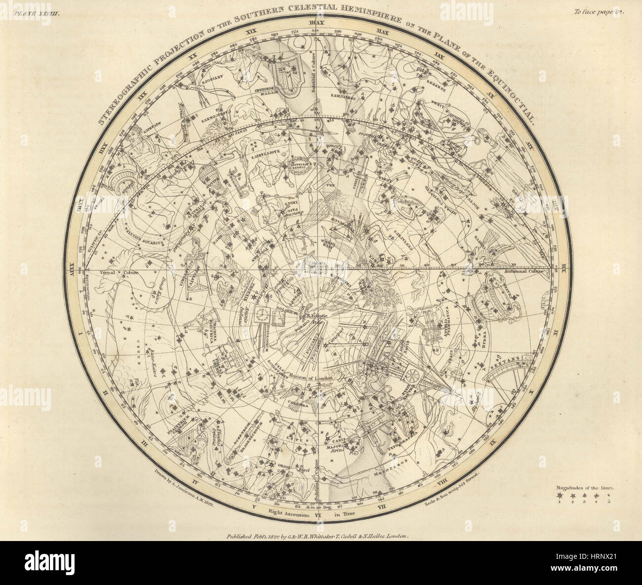 Mappa celeste dell'emisfero australe immagini e fotografie stock ad ...