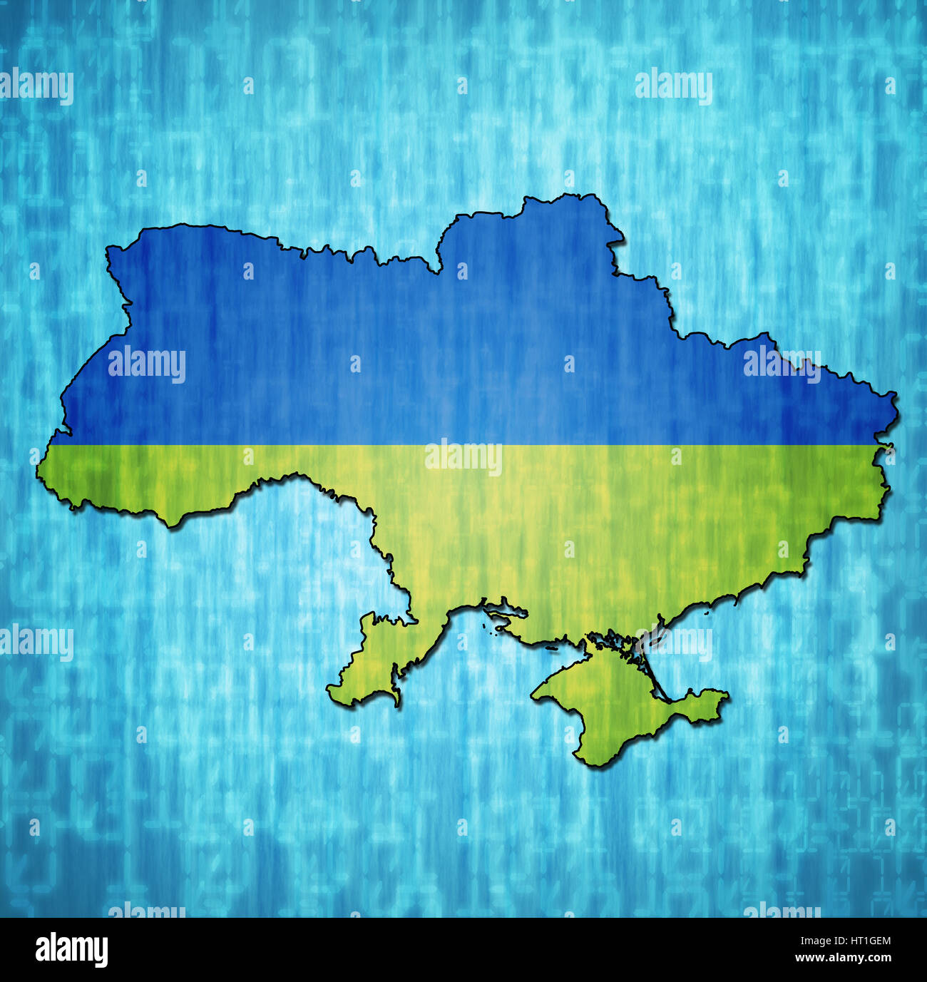 Mappa con bandiera dell'Ucraina con i confini nazionali Foto stock - Alamy