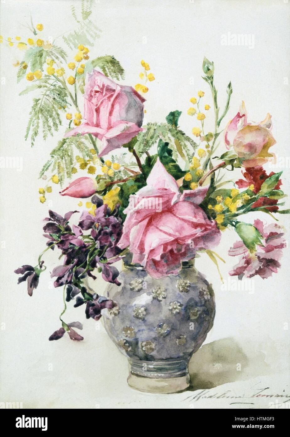 Madeleine lamaire 1845 1928 pittore di fiori francese illustratore rose ...