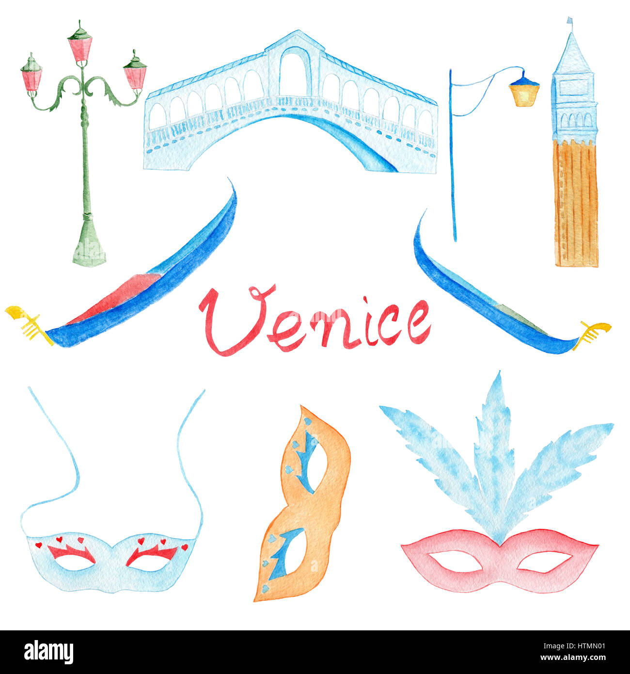 Simbolo di venezia set gondola immagini e fotografie stock ad alta ...