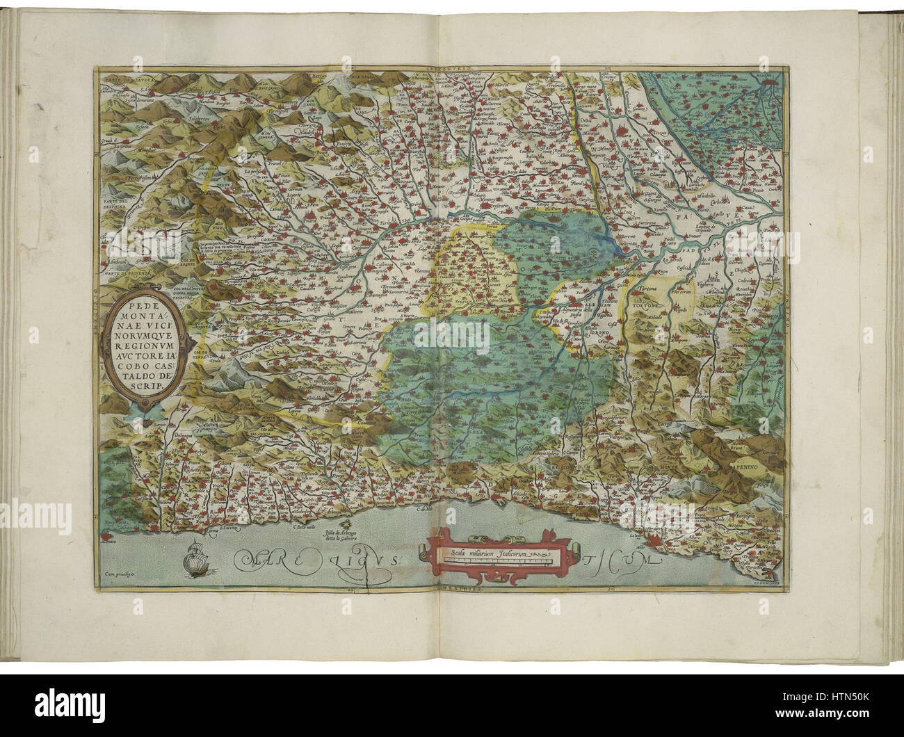 La mappa di Abraham Ortelius del Ducato di Piemonte del XVI secolo ...