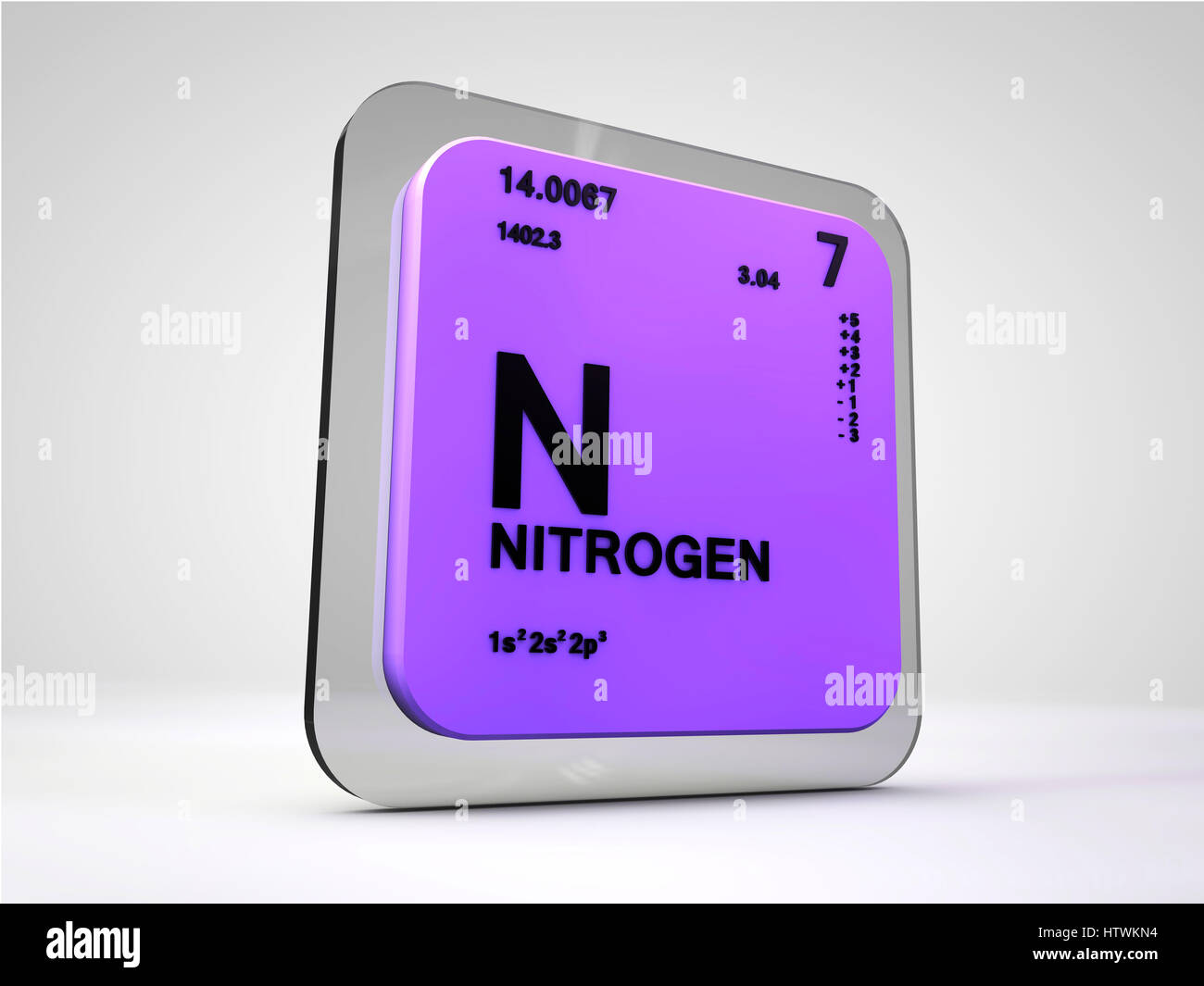 Azoto - N - elemento chimico tavola periodica 3D render Foto stock - Alamy