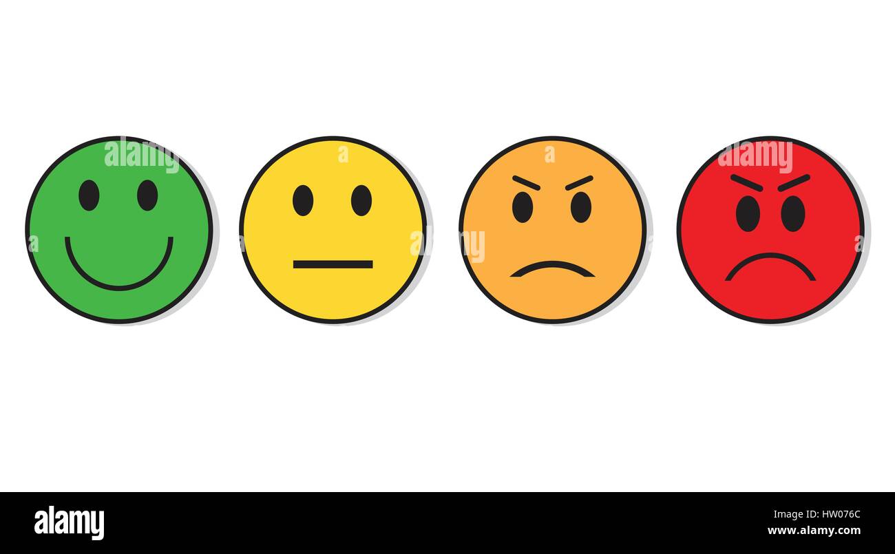 La faccina sorridente Valutazione feedback positivo e negativo emozione ...