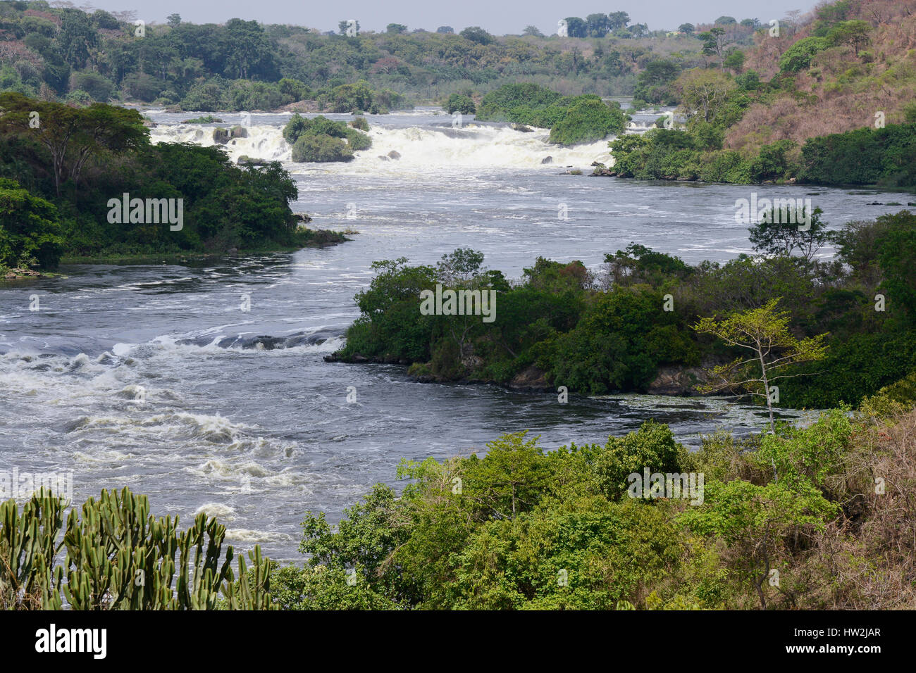 In Uganda, Karuma, Nilo Bianco, cade Foto stock - Alamy