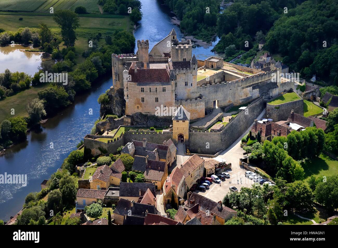 Francia, Dordogne, Perigord Noir, Valle della Dordogna, Beynac et ...