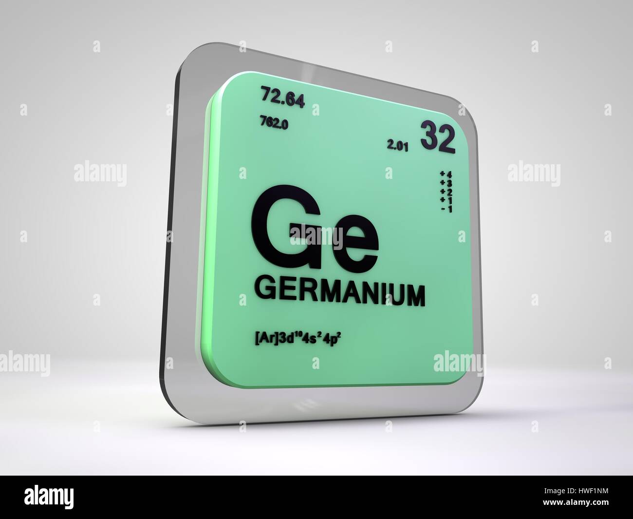 Germanio Ge - elemento chimico tavola periodica 3D render Foto stock ...