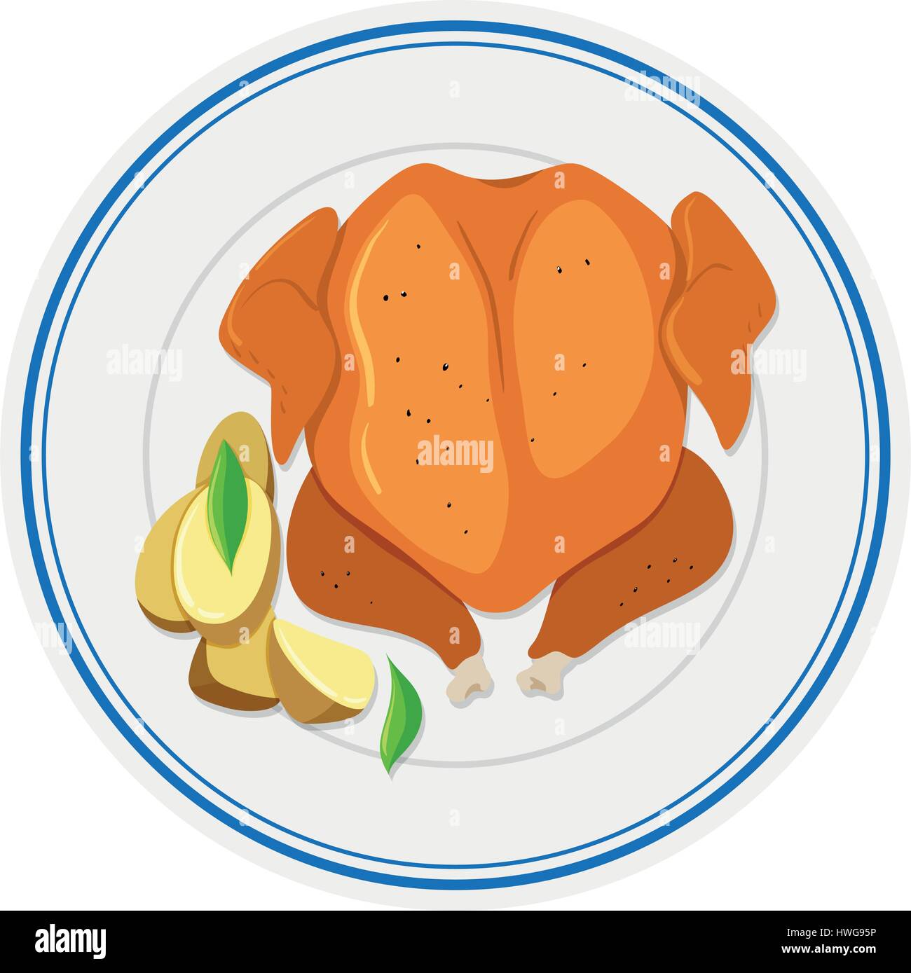 Pollo arrosto disegno Immagini Vettoriali Stock - Alamy