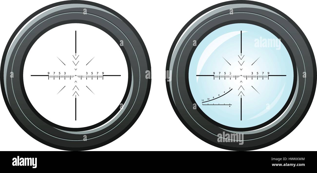 Ambito cecchino, traguardo ottico simbolo. Vector mirino, bersaglio ...