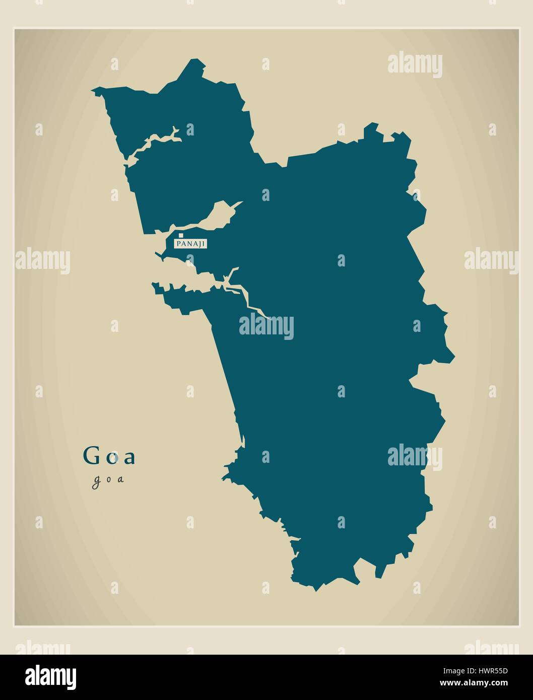 Mappa di goa Immagini Vettoriali Stock - Alamy