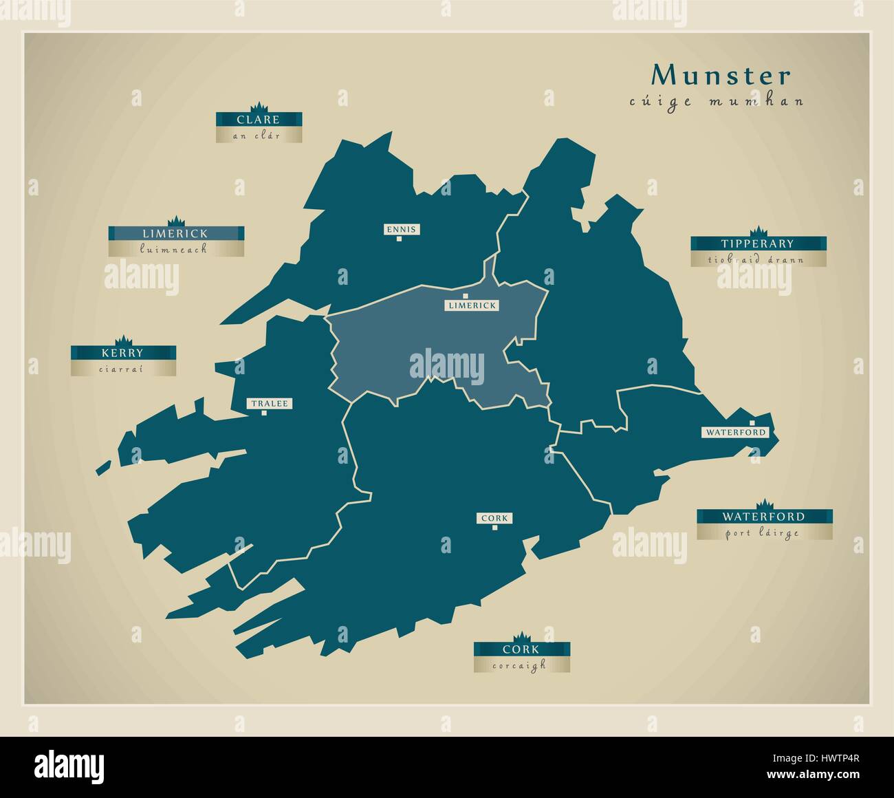 Mappa di munster Immagini Vettoriali Stock - Alamy