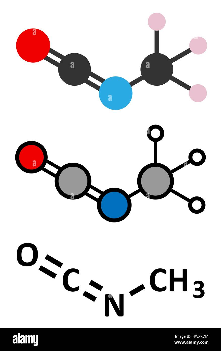 Isocianato di metile (MIC) molecola tossica. Importante sostanza ...