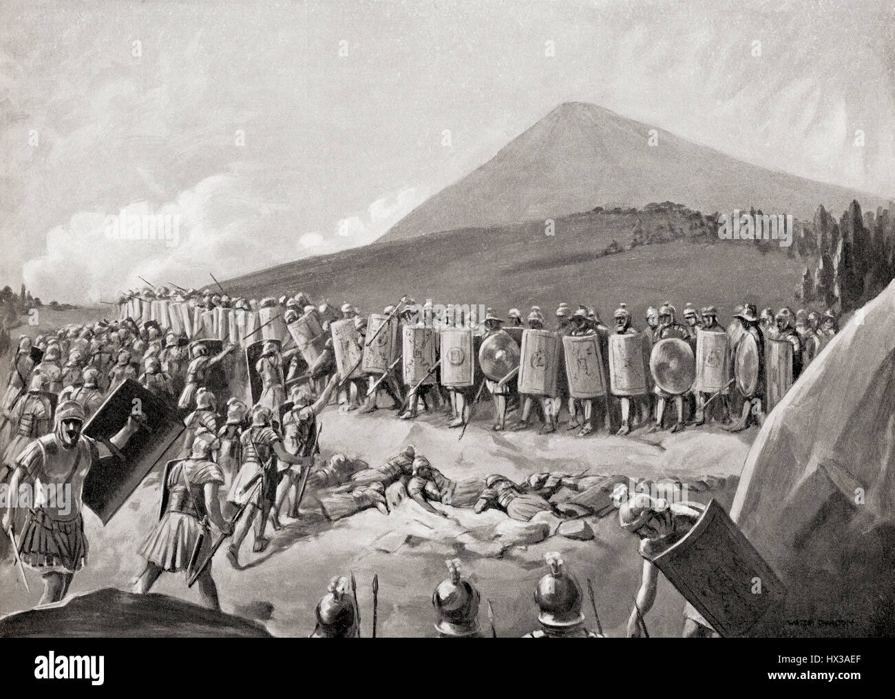 Spartaco e i suoi uomini alla battaglia del Vesuvio, 73BC contro i ...