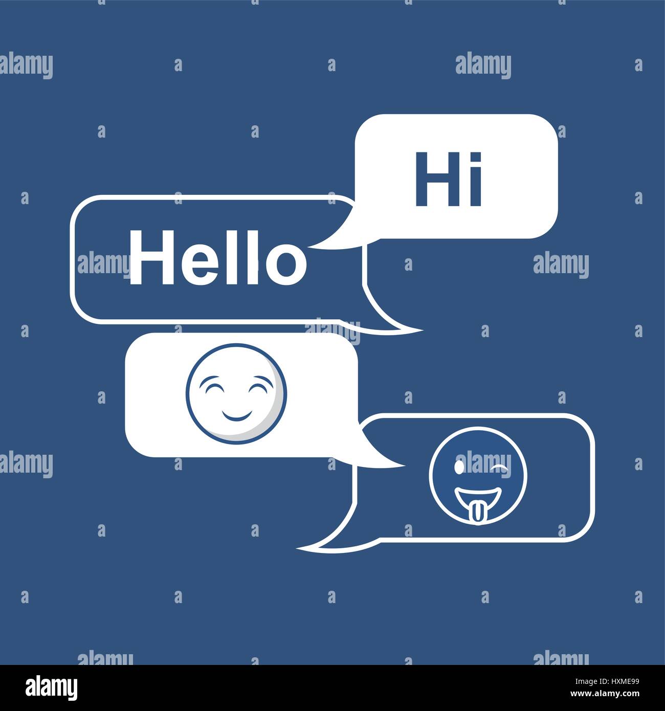 Ciao emoticon Immagini Vettoriali Stock - Alamy