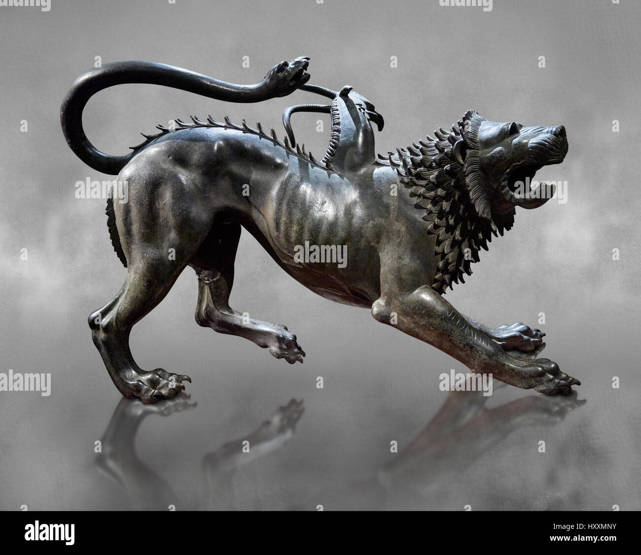 Etrusca statua in bronzo del mitico Chimera conosciuta come 'Chimera di ...