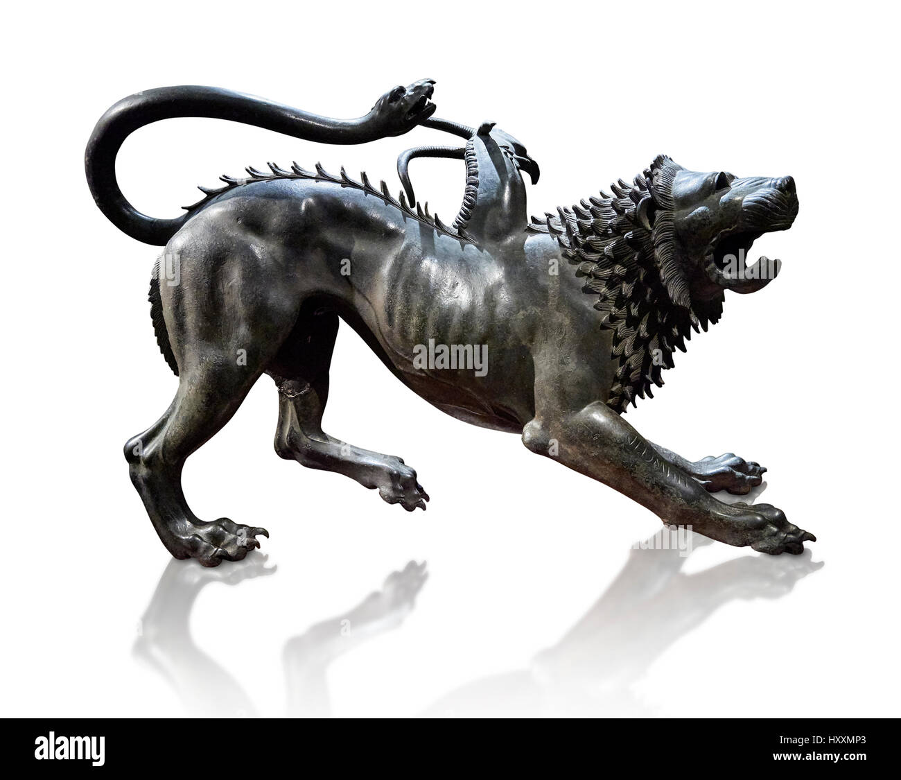 Etrusca statua in bronzo del mitico Chimera conosciuta come 'Chimera di ...
