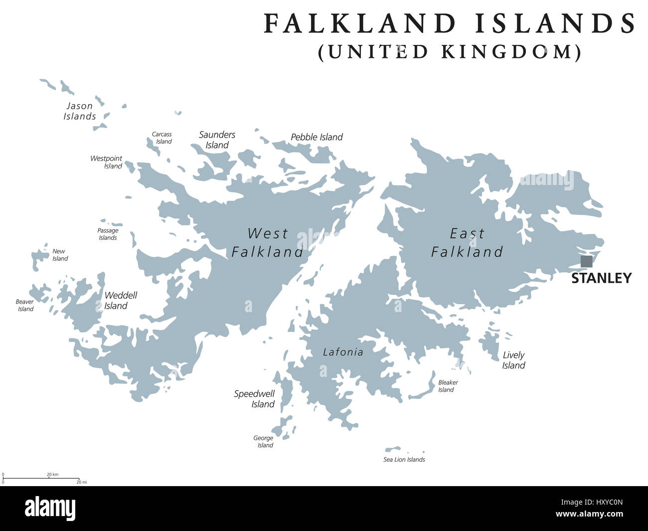 The Falklands Islands Map