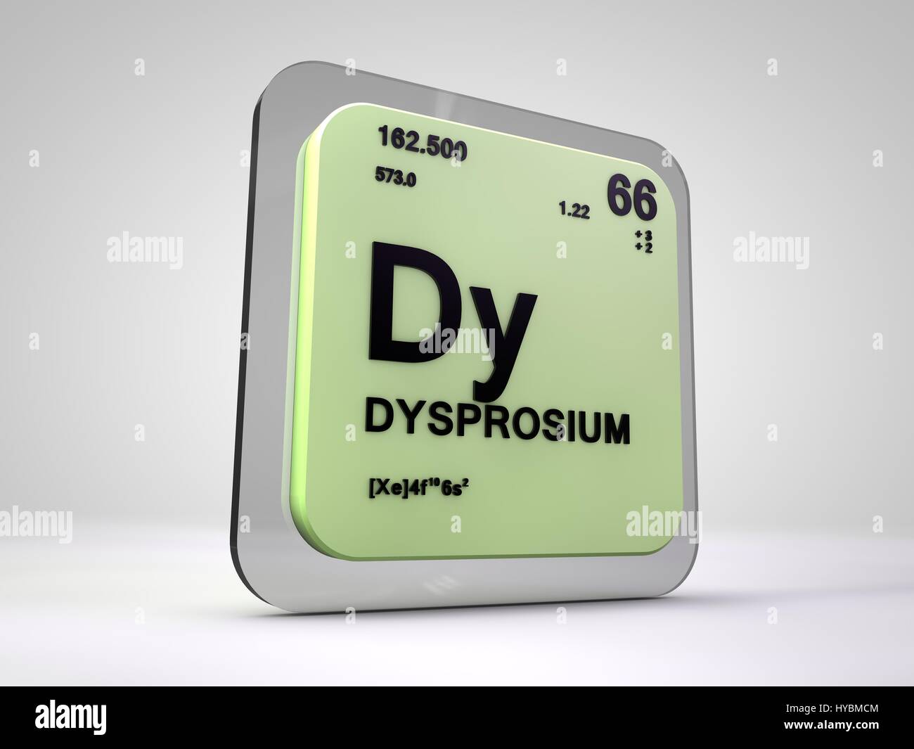 Disprosio - Dy - elemento chimico tavola periodica 3D render Foto stock ...