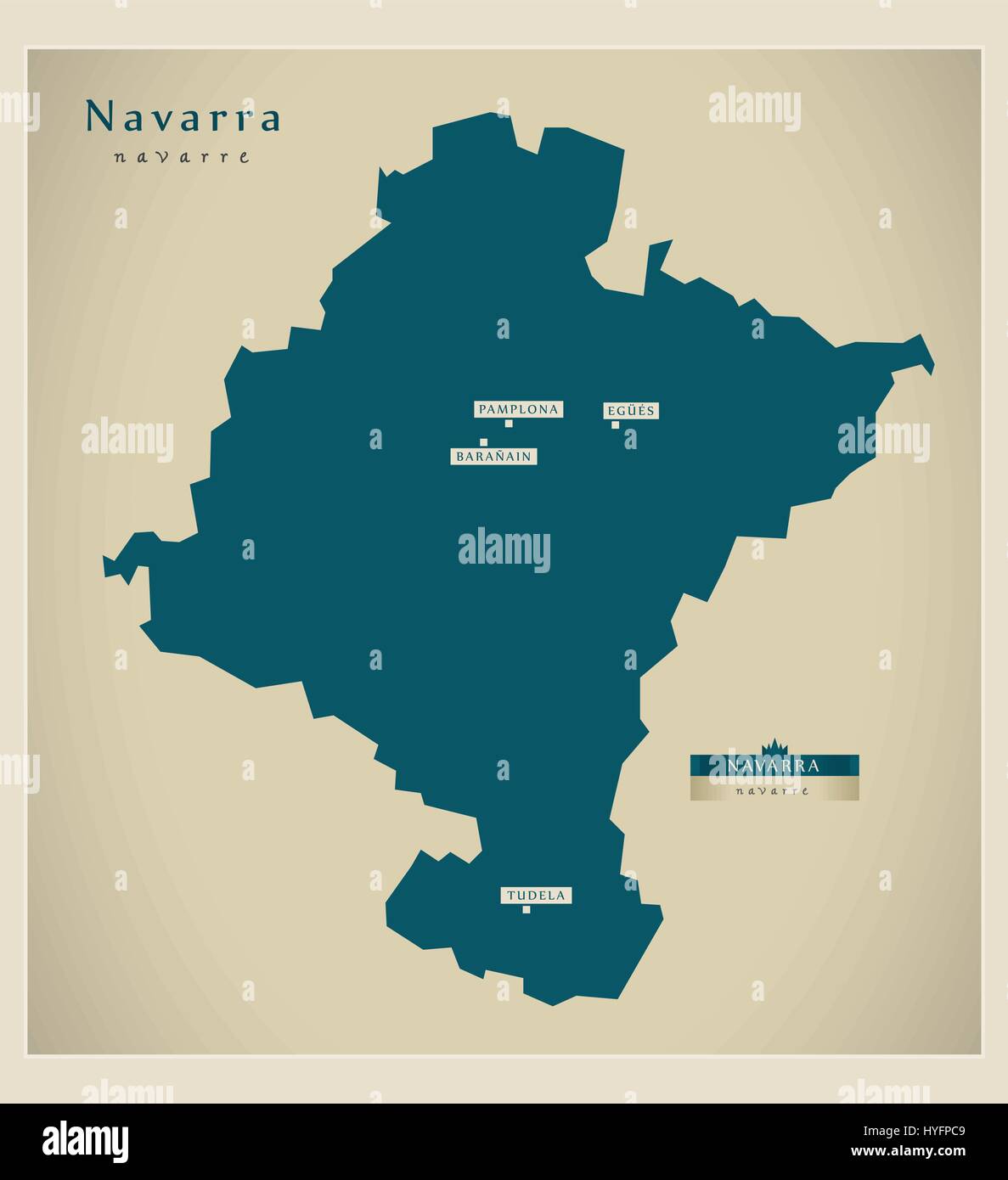 Navarra map Immagini Vettoriali Stock - Alamy