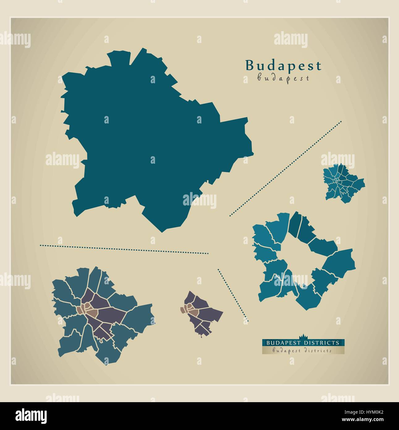 Budapest city map Immagini Vettoriali Stock - Alamy
