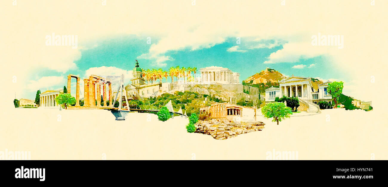 Poster della città di atene immagini e fotografie stock ad alta ...