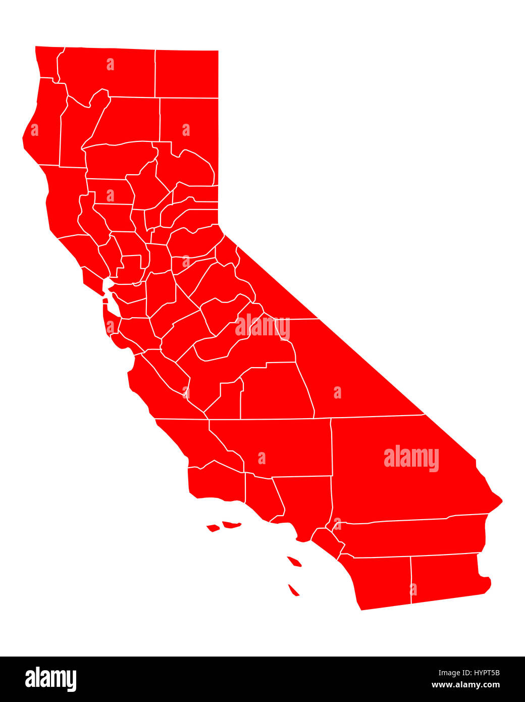 Mappa della California Foto stock - Alamy