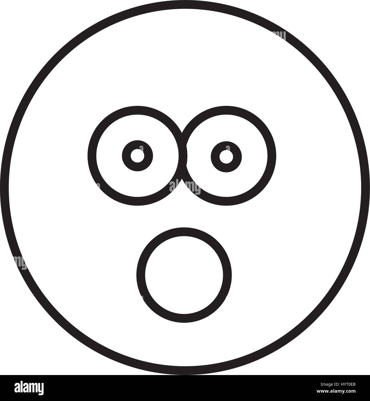 Silhouette faccia emoticon perplesso expression Immagine e Vettoriale ...