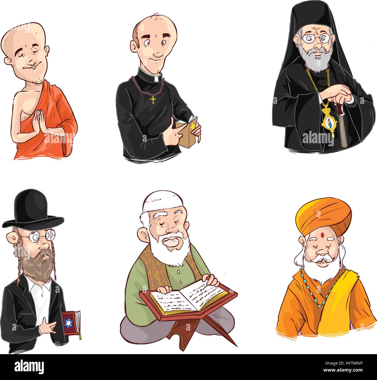 Persone di diversa religione in abiti tradizionali. L'islam ebraismo ...