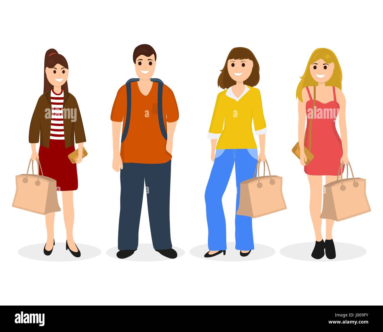 Donne con borse della spesa Immagini Vettoriali Stock - Alamy