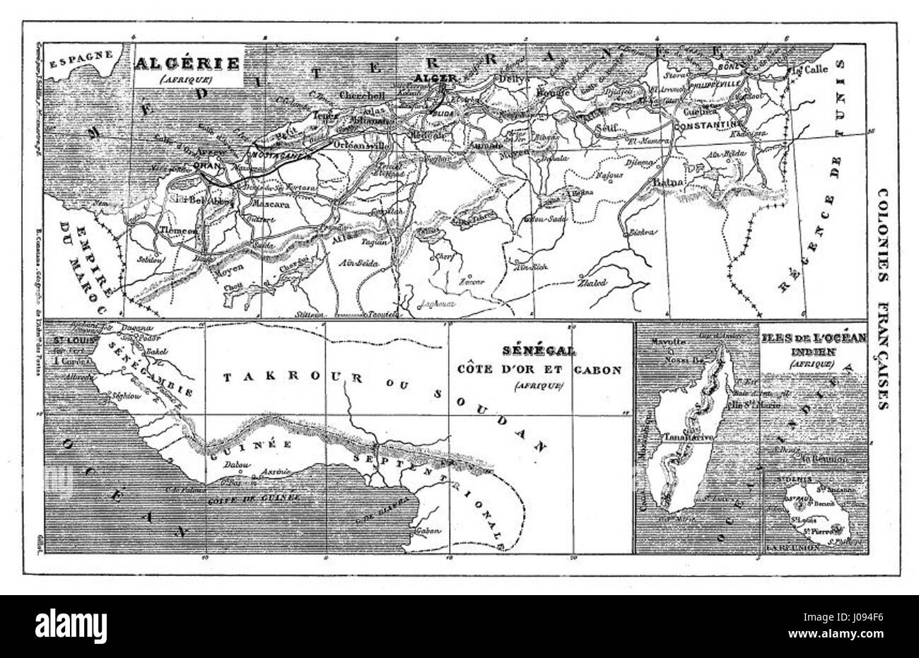 Mappa della francia coloniale Foto e Immagini Stock in Bianco e Nero ...