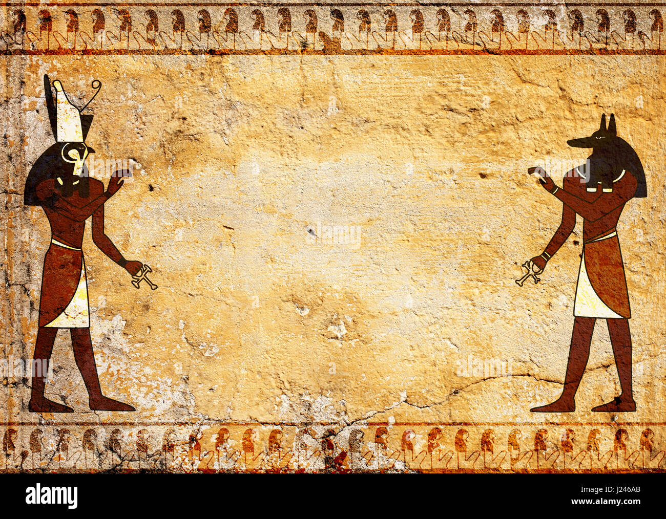 Grunge sfondo con vecchio texture in stucco di colore giallo e divinità ...