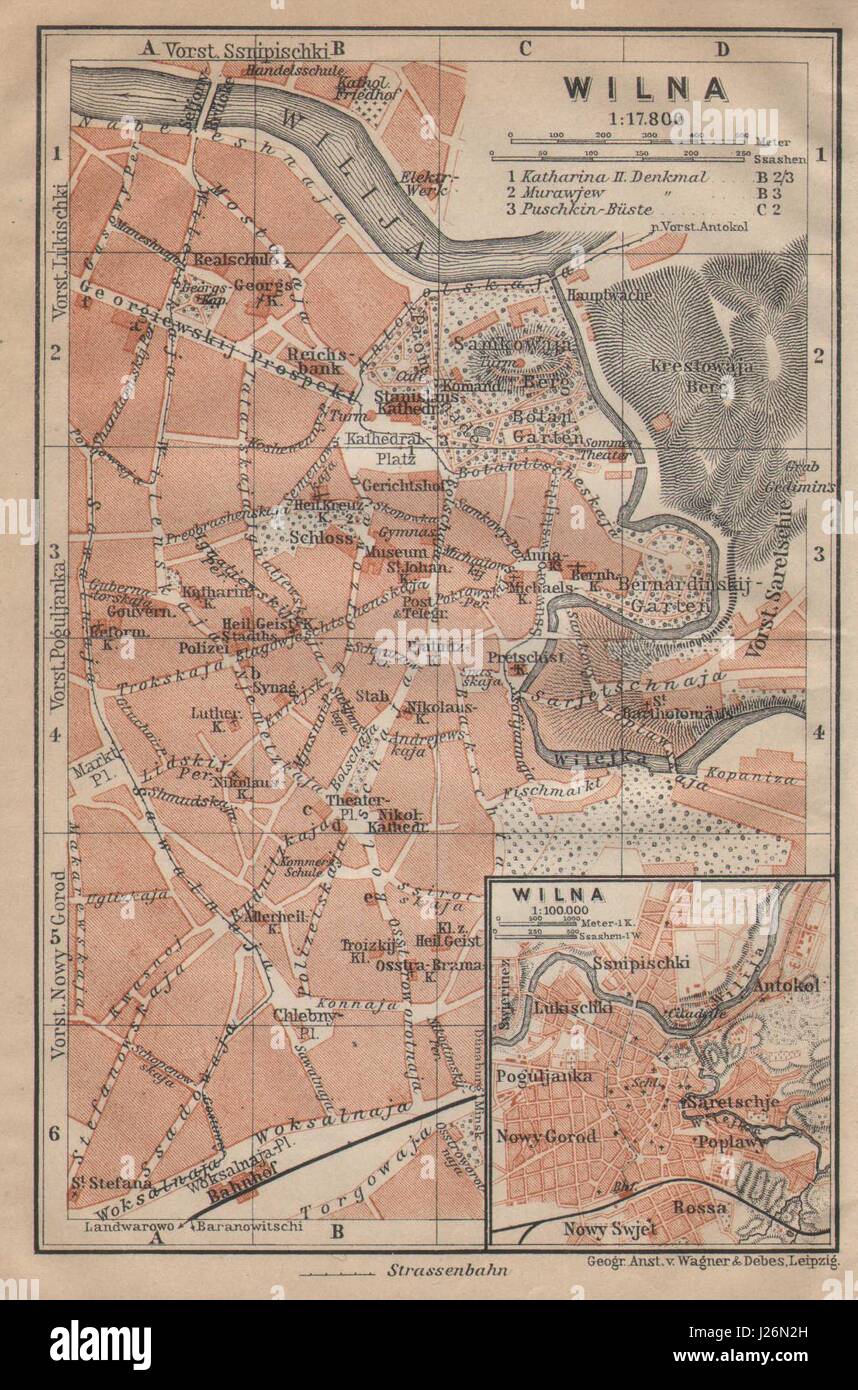 Città di Vilnius/city plan miestas miesto zemelapis planas. Wilna ...