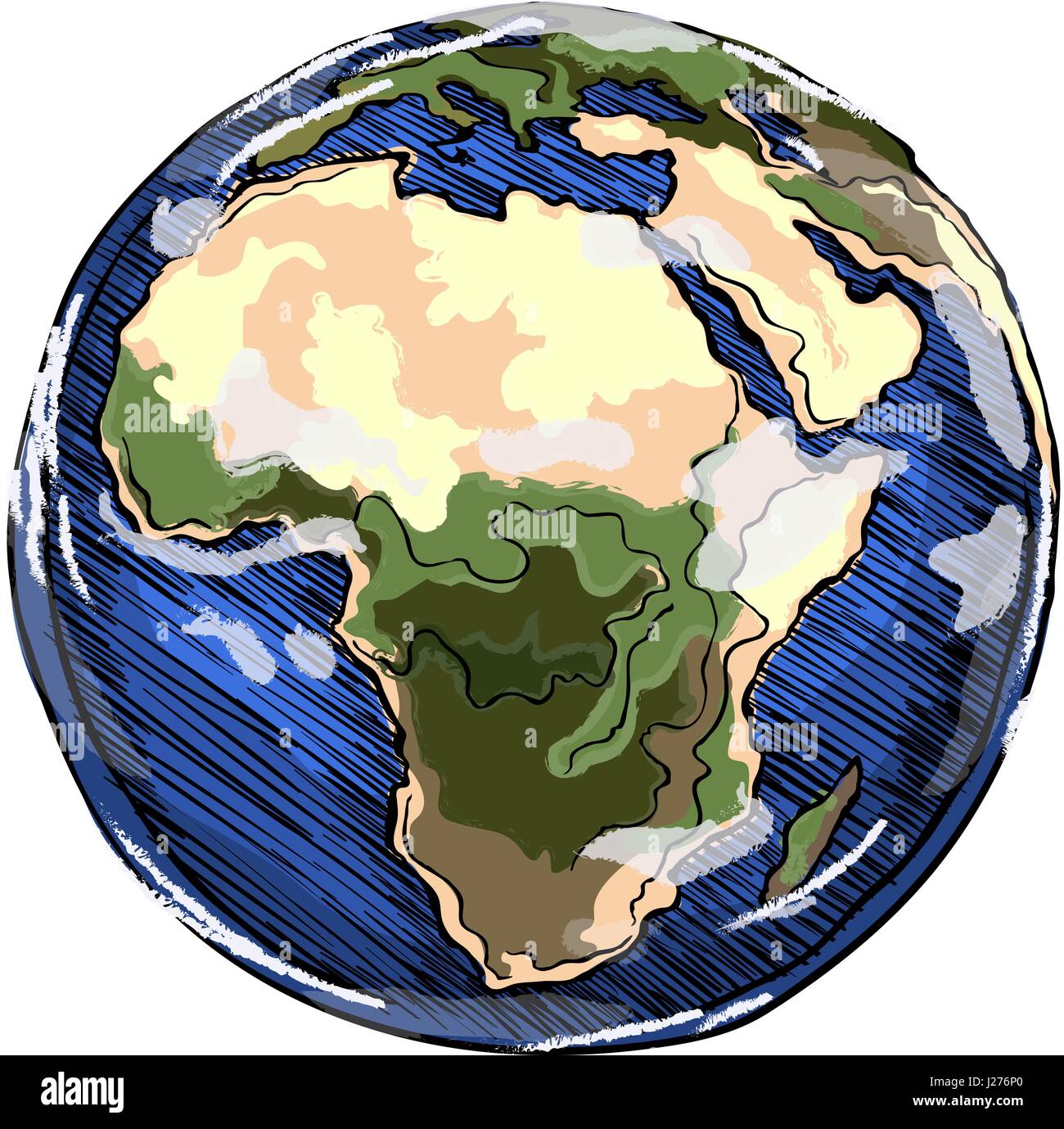 Africa map cartoon Immagini Vettoriali Stock - Alamy
