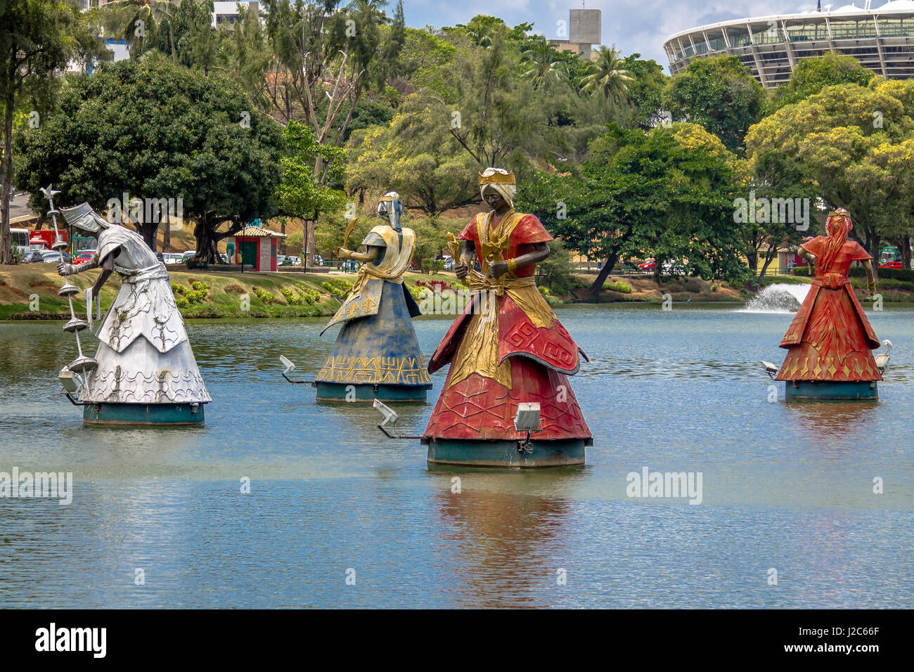 Oxala, Ogum e Xango Orixas Statue di Candomble tradizionale santi ...
